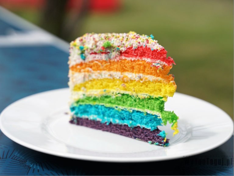 Rainbow birthday cake in colorful sugar topping - WyTenTeguj - Birthday