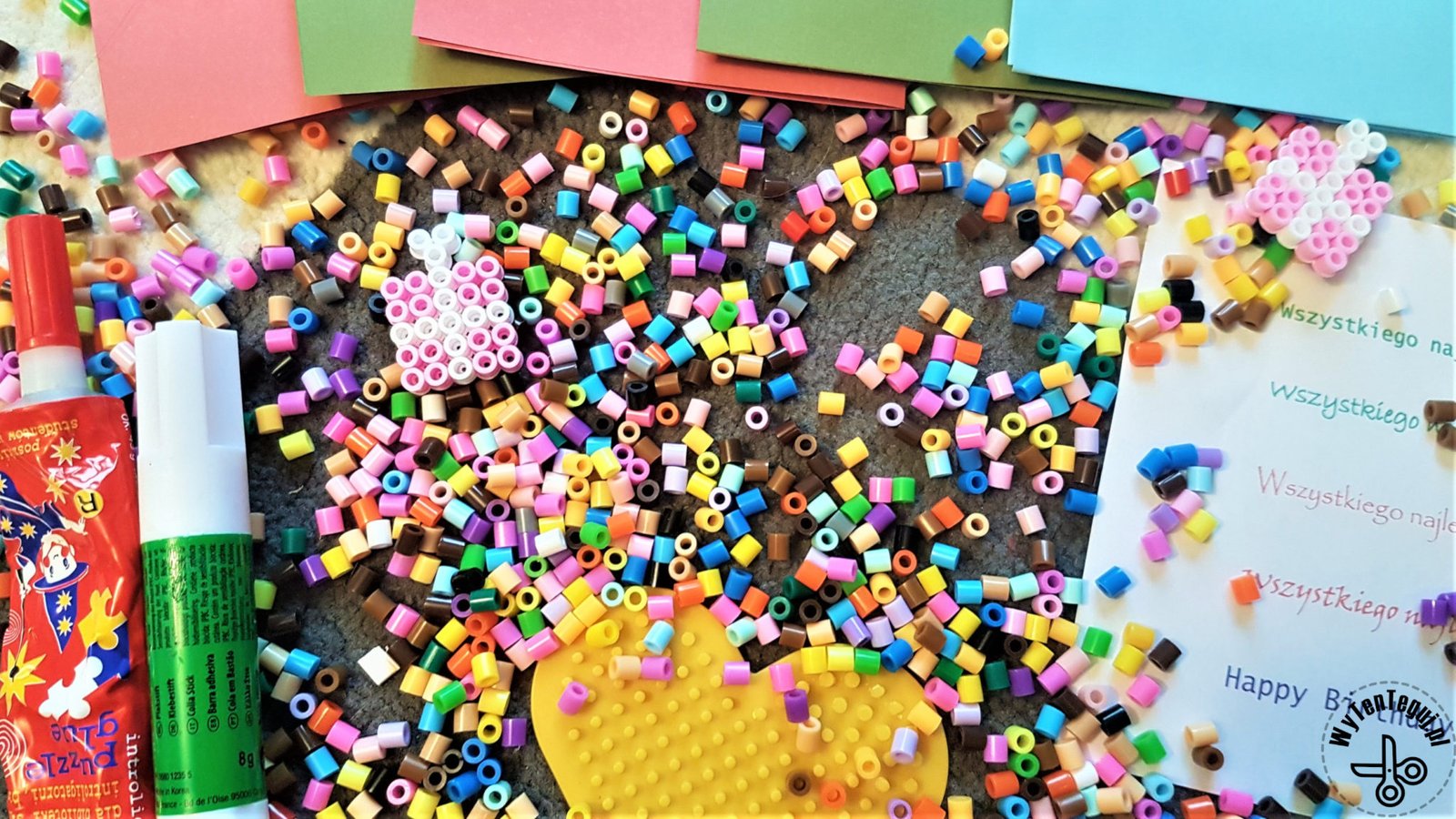 Hama beads birthday cards - WyTenTeguj - Fast and easy