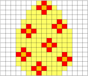 Coded images of Easter eggs - 2 difficulty levels - Coding for kids