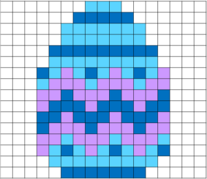 Coded images of Easter eggs - 2 difficulty levels - Coding for kids