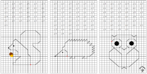 Coded images of forest animals – drawing by arrows - WyTenTeguj