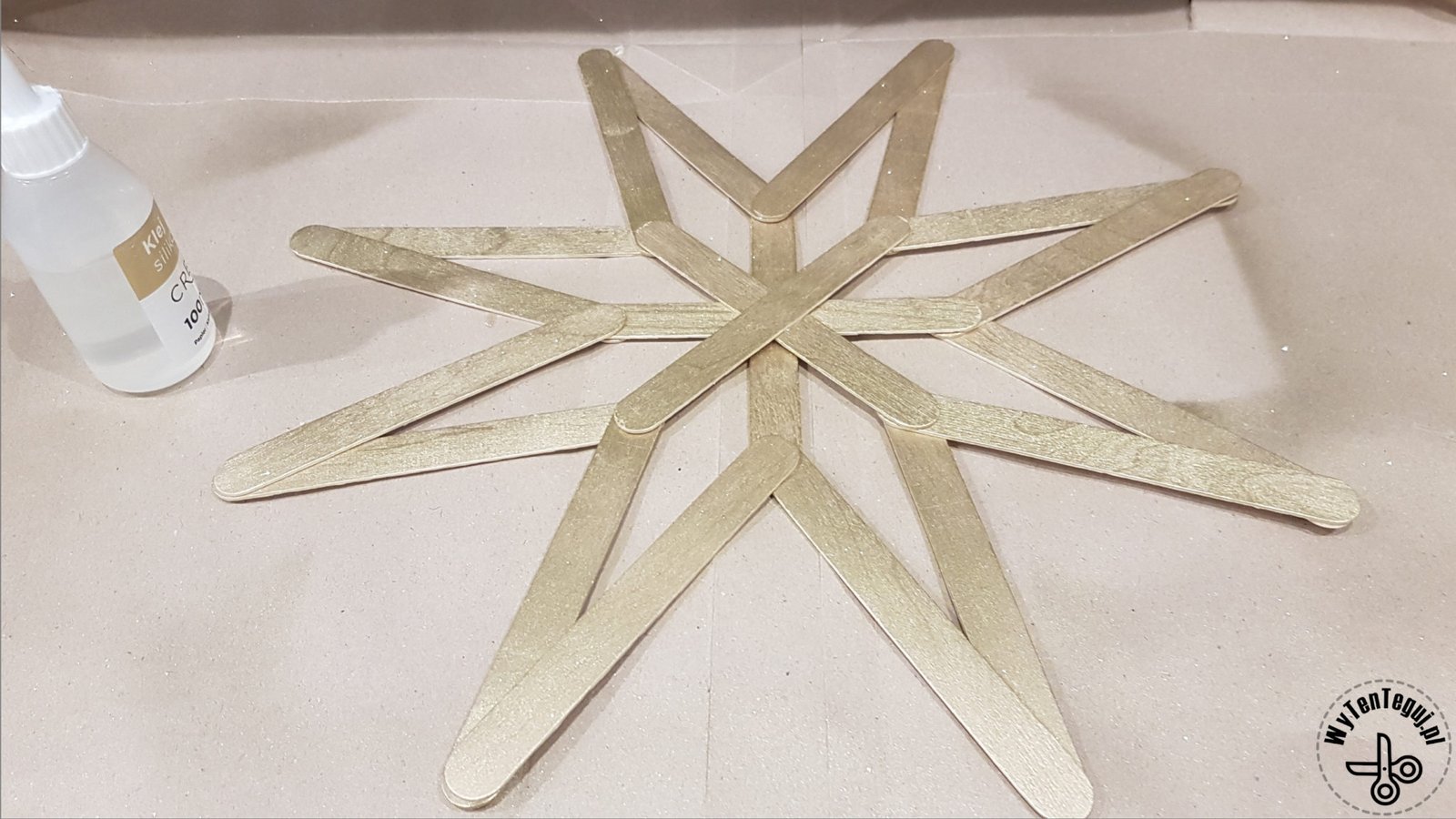 Popsicle sticks star tree topper - WyTenTeguj - Christmas DIY
