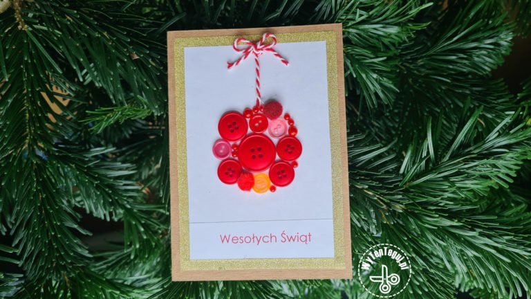 How to make Christmas card using buttons - WyTenTeguj