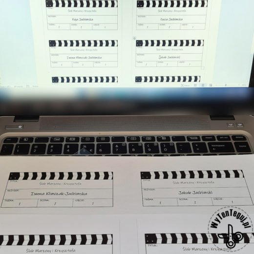 Movie theme wedding place cards with popcorn - free template