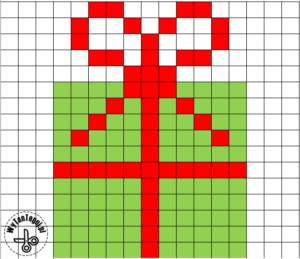 Coded Christmas images - coloring by numbers and by coordinates