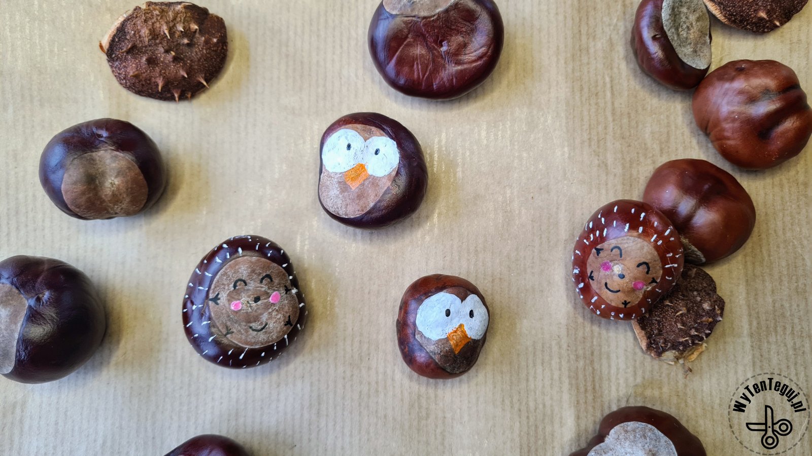 Painting conkers - great fall activity for kids - WyTenTeguj