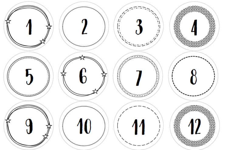 Free printable numbers for the advent calendar